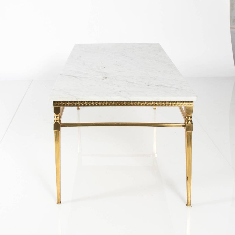 Brass and Marble Top Coffee Table at 1stDibs