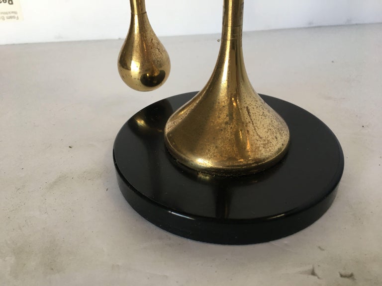 Brass and Marble Two-Arm Gyroscope Ship Oil Lamp Light at 1stDibs