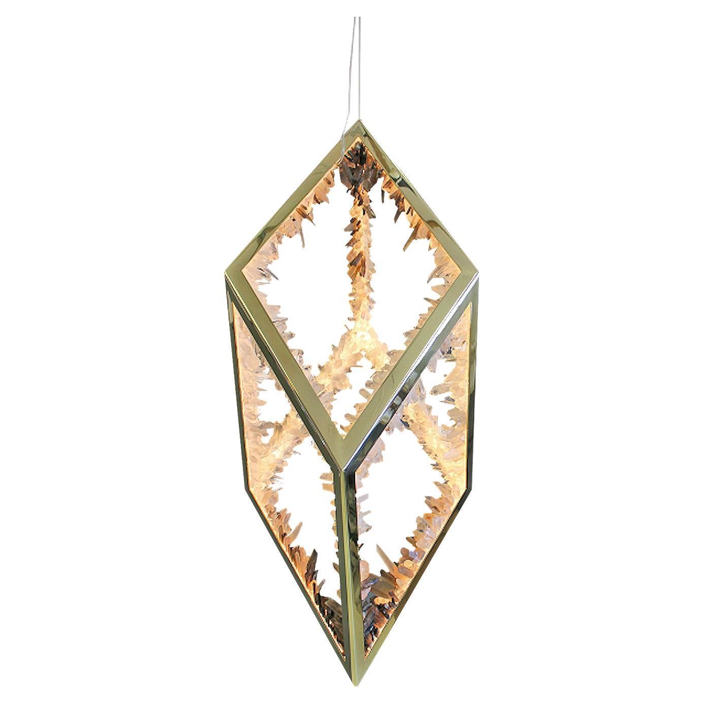 Brass and Quartz Crystal Floor Light - Archimedes by Christopher Boots ...