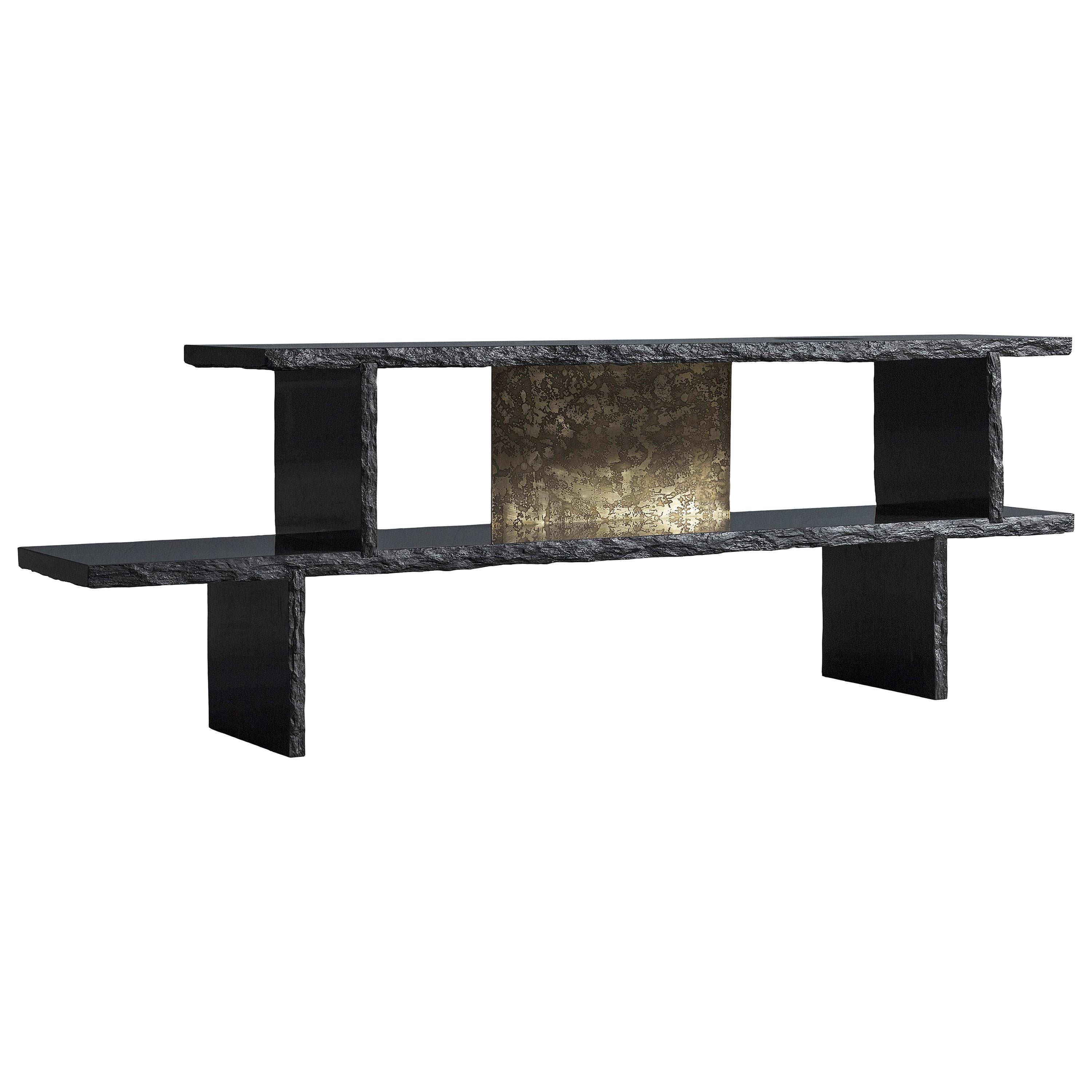 Ivory Lacquer and Brass Buffet by Rougier For Sale at 1stDibs