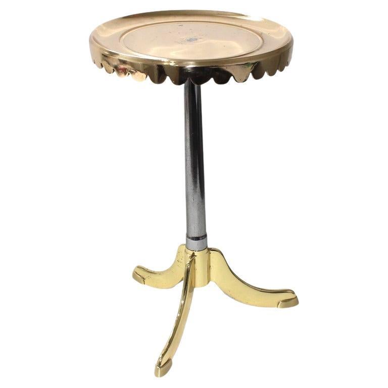 Four Brass and Glass Chapman Folding Tripod Drink Tables at 1stDibs