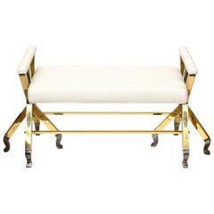 Pair of Mid-Century Modern Brass Benches at 1stdibs