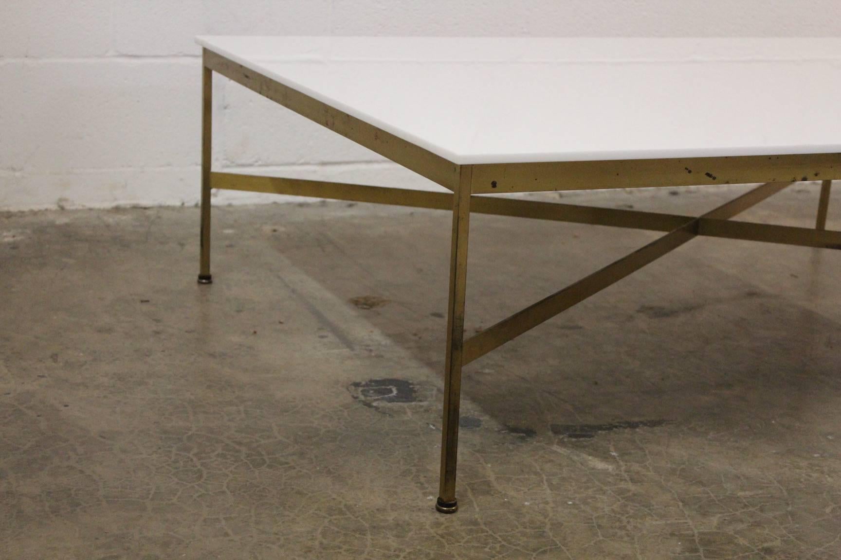Brass and Vitrolite Coffee Table by Paul McCobb at 1stDibs