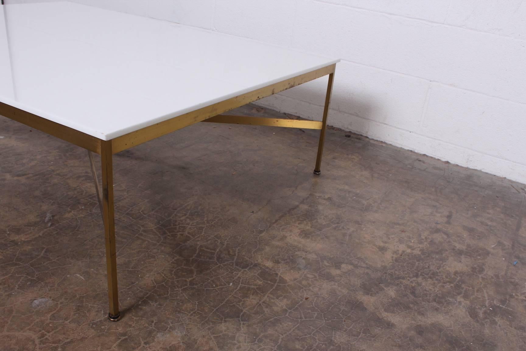 Brass and Vitrolite Coffee Table by Paul McCobb at 1stDibs