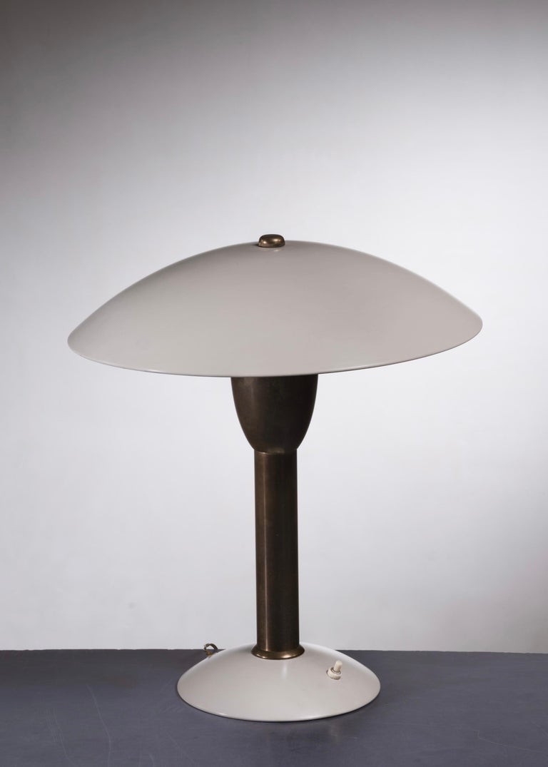 Brass and White Metal Table Lamp For Sale at 1stDibs
