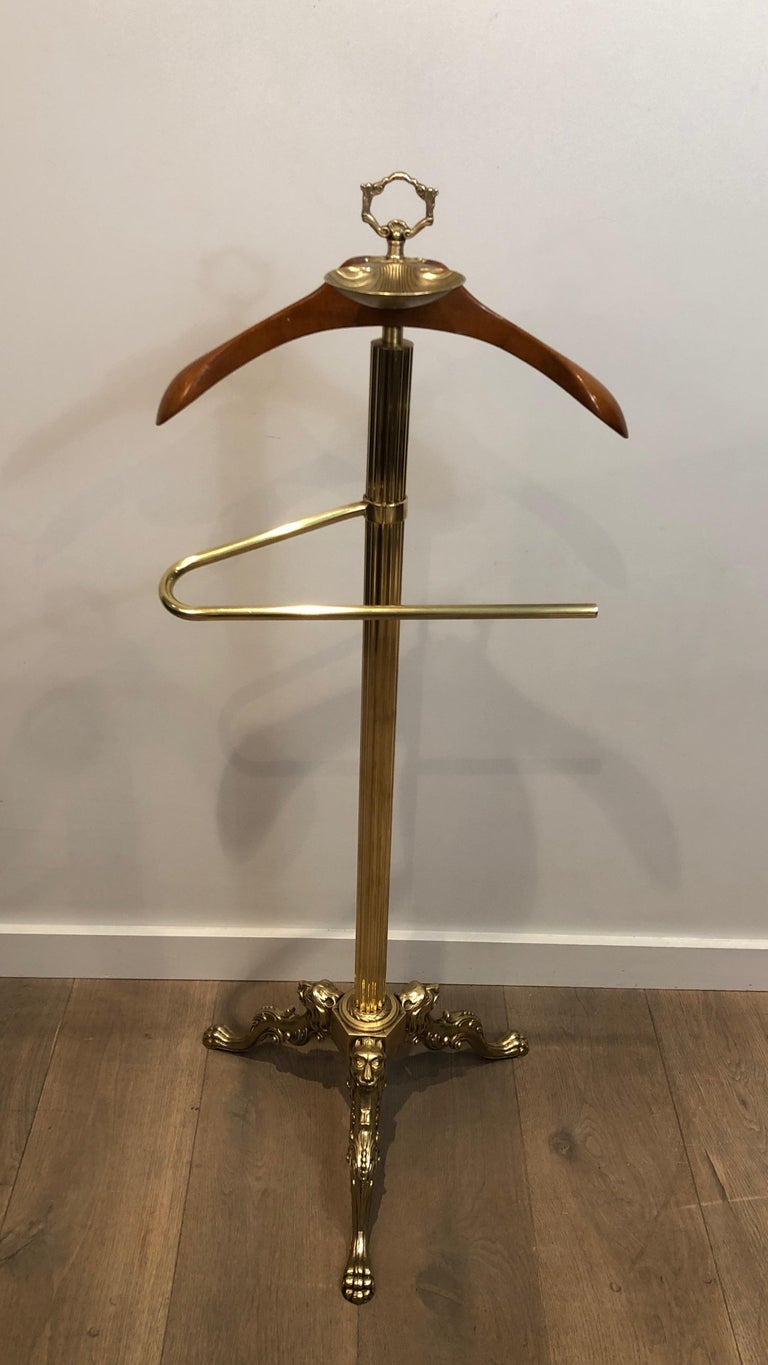 Brass and Wood Valet with Lion Heads and Feet, French, Circa 1940 For ...
