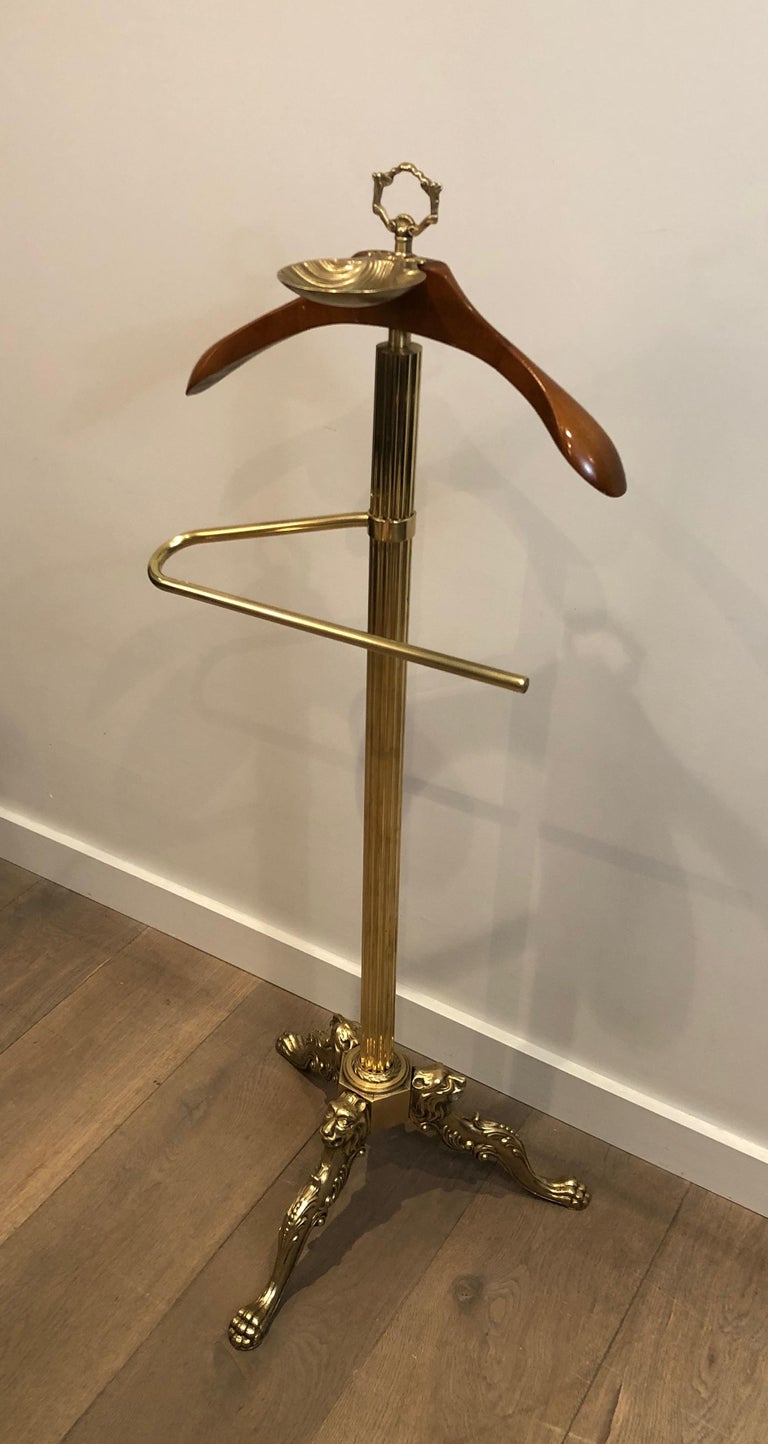 Brass and Wood Valet with Lion Heads and Feet, French, Circa 1940 For ...