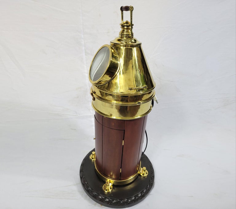 Brass and Wood Yacht Binnacle Compass For Sale at 1stDibs