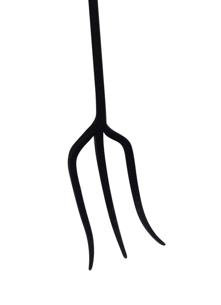 Brass And Wrought Iron Fireplace Fork For Sale at 1stDibs