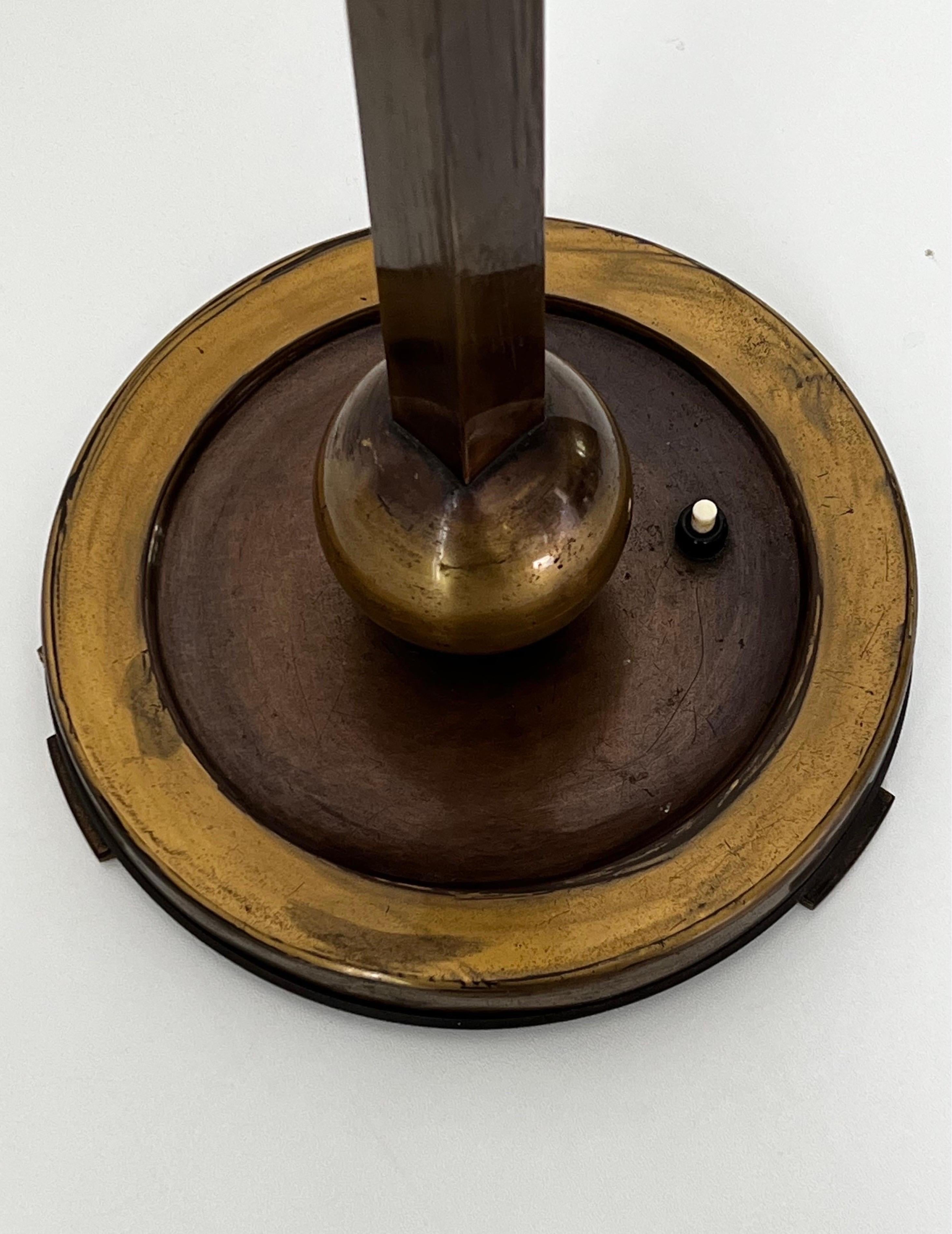 Brass Art Deco Column Lamp, 20th Century European For Sale at 1stDibs