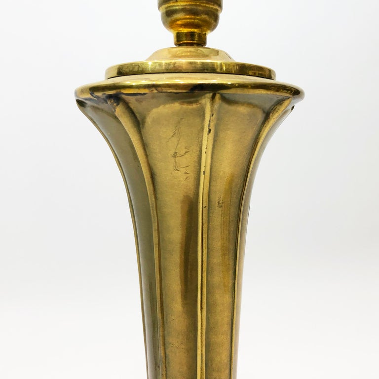 Brass Art Nouveau Style Table Lamp 1970s Vintage art deco Hollywood Regency For Sale at 1stDibs