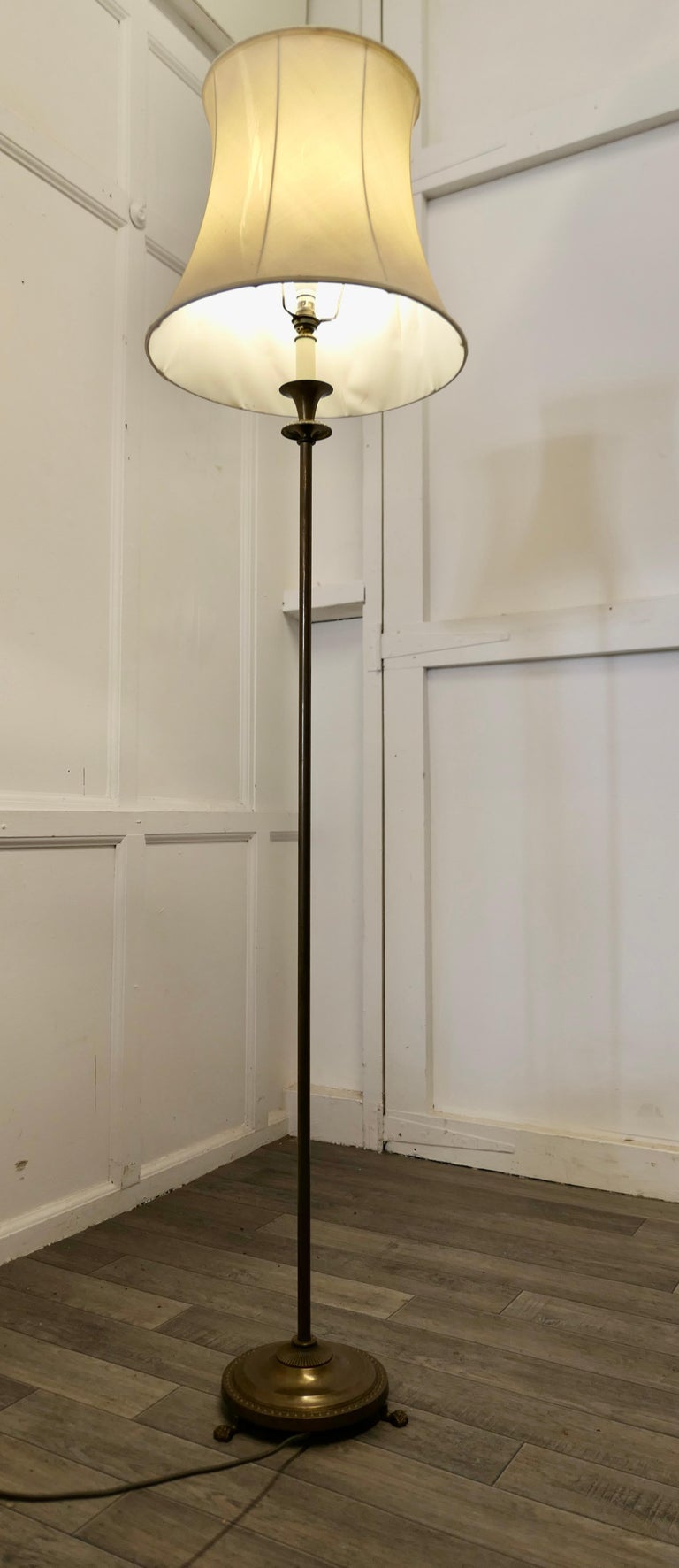 Brass Arts and Crafts Column Floor Lamp For Sale at 1stDibs