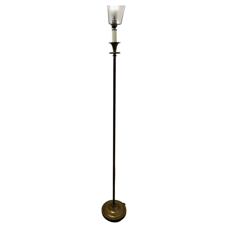 Brass Arts and Crafts Column Floor Lamp For Sale at 1stDibs