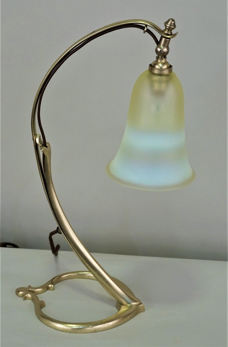 Brass Arts and Crafts Table Lamp by W.S.A. Benson For Sale at 1stDibs