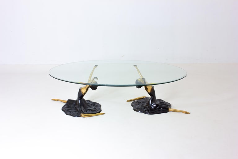 Brass Ballerina Coffee Table, France 1960s For Sale at 1stDibs