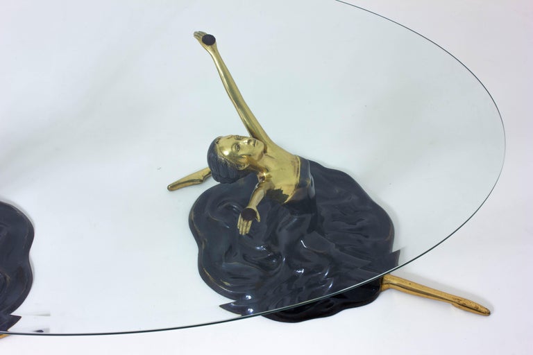 Brass Ballerina Coffee Table, France 1960s For Sale at 1stDibs