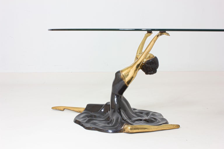 Brass Ballerina Coffee Table, France 1960s For Sale at 1stDibs