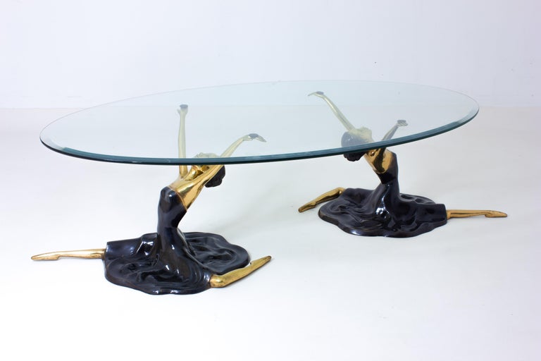 Brass Ballerina Coffee Table, France 1960s For Sale at 1stDibs