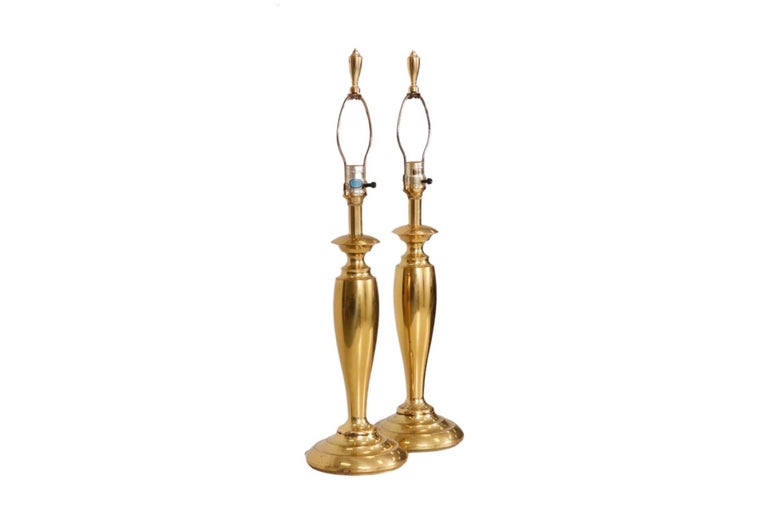 Brass Baluster Table Lamps by Stiffel, a Pair For Sale at 1stDibs