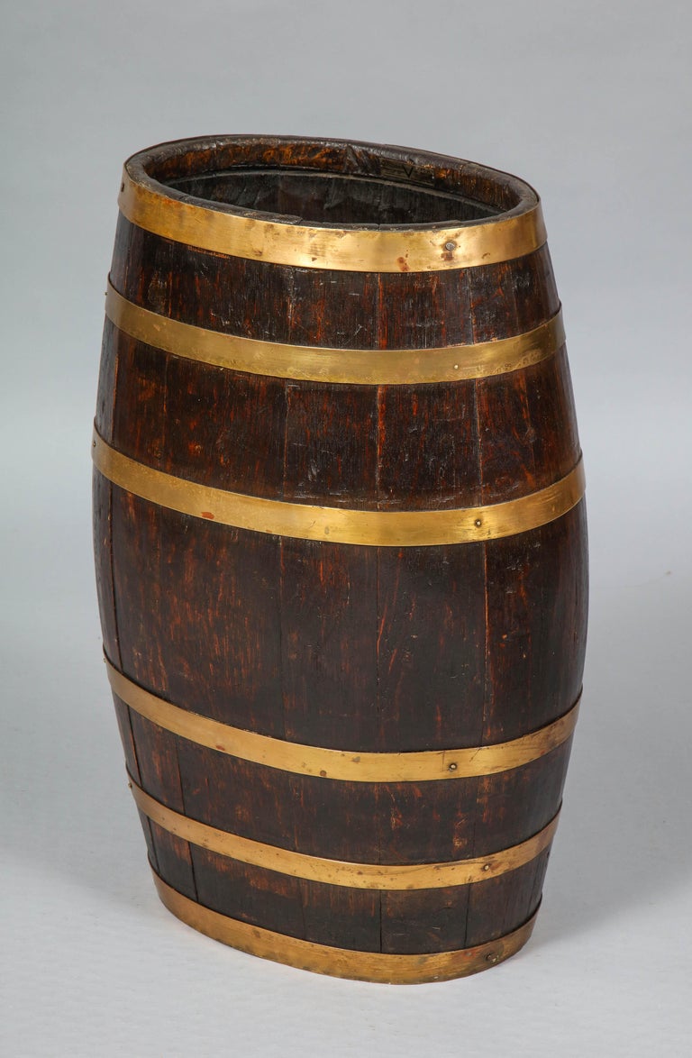 Brass Banded Oak Barrel at 1stDibs