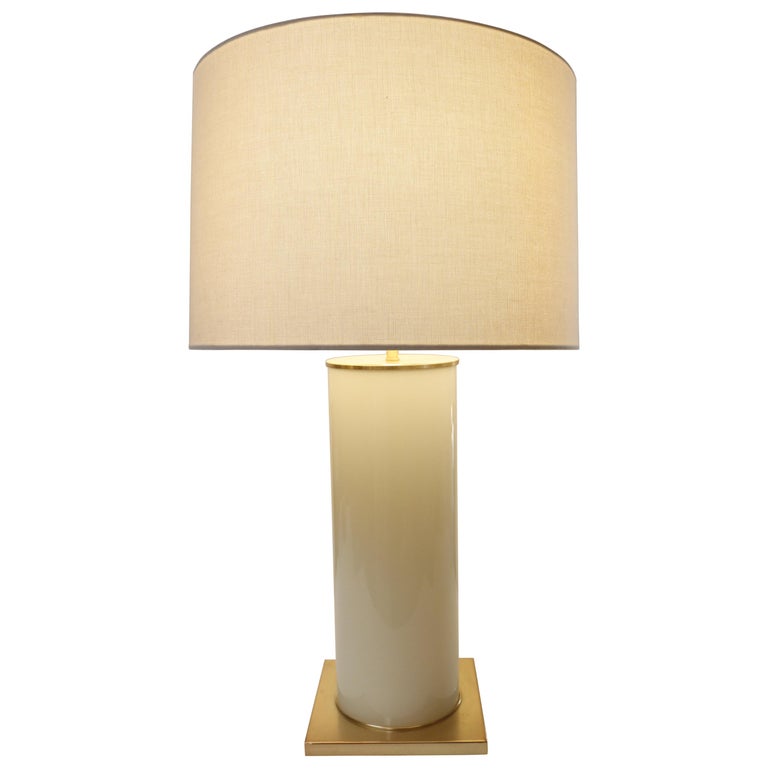 Brass Base Opaline Table Lamp by Kate Spade For Sale at 1stDibs
