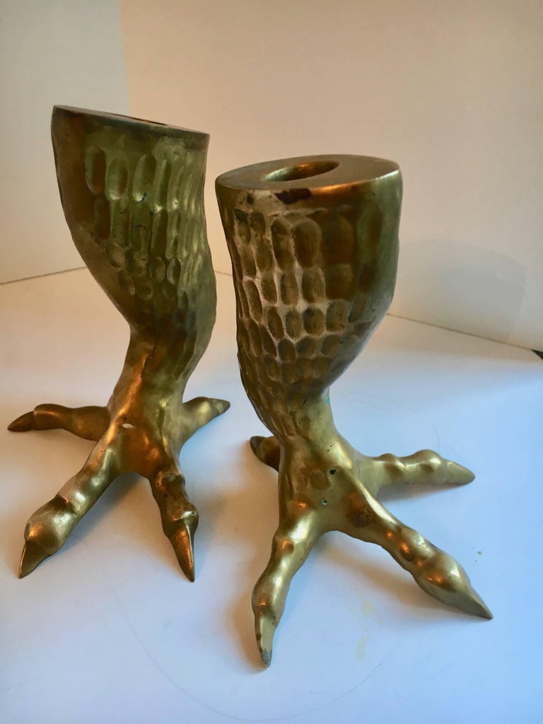 Brass Bird Talon Candlesticks at 1stDibs