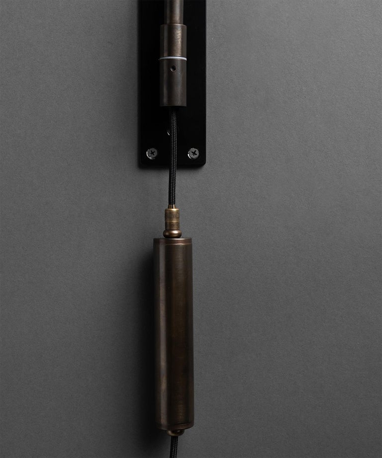 Brass and Black Metal Swing Arm Sconce Made in Italy For Sale at 1stDibs