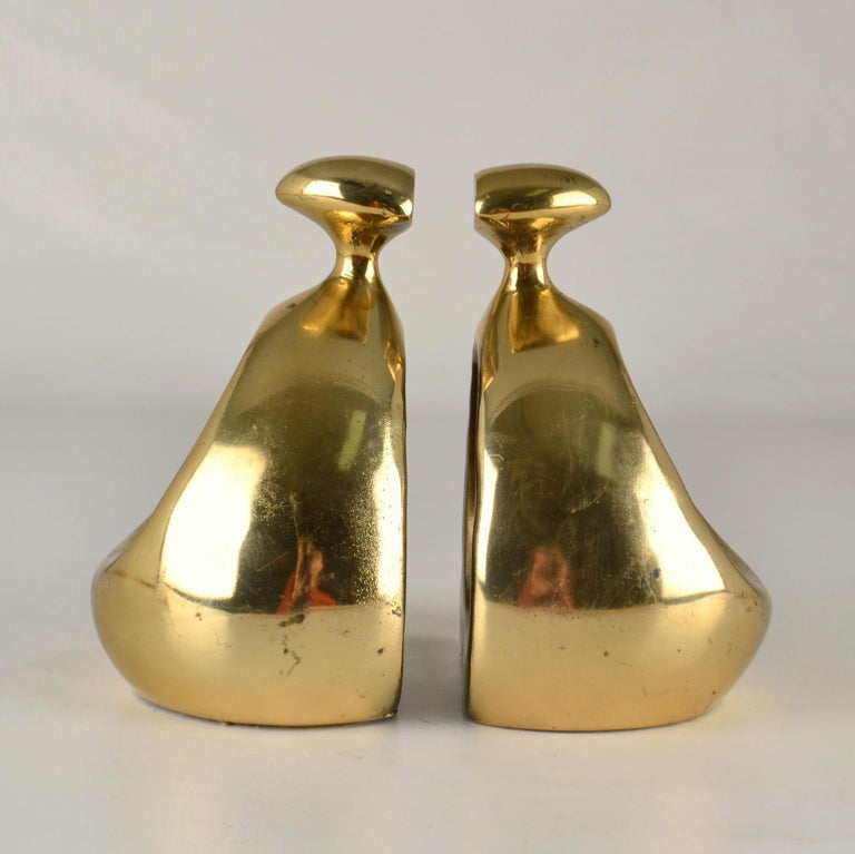Brass Bookends Ben Seibel for Jenfred Ware Orb, 1950s For Sale at 1stDibs