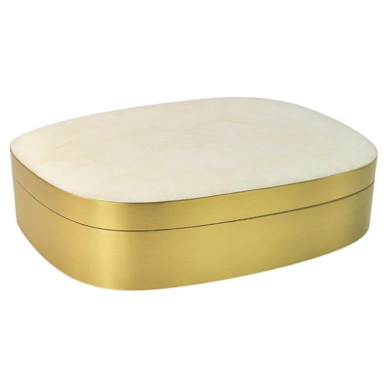 Brass Box with a Pink Straw Marquetry Lid by Ginger Brown For Sale at ...