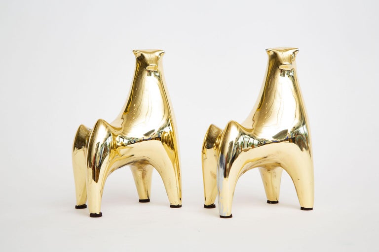 Norman Bleckner Brass Bull Bookends Pair Of Vintage For Sale at 1stDibs