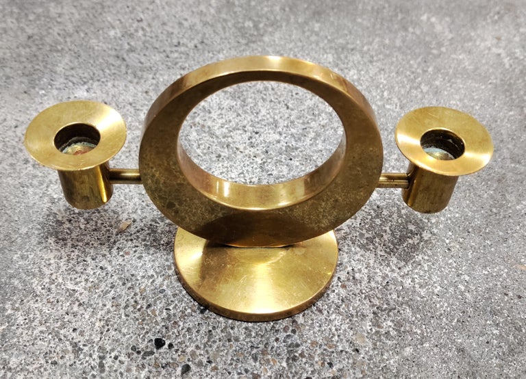 Brass Candlestick Holder by Arthur Pettersson for Arthur Pe, Sweden ...