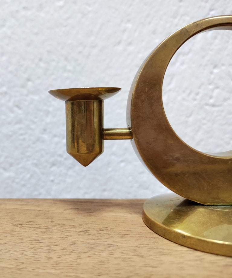 Brass Candlestick Holder by Arthur Pettersson for Arthur Pe, Sweden ...