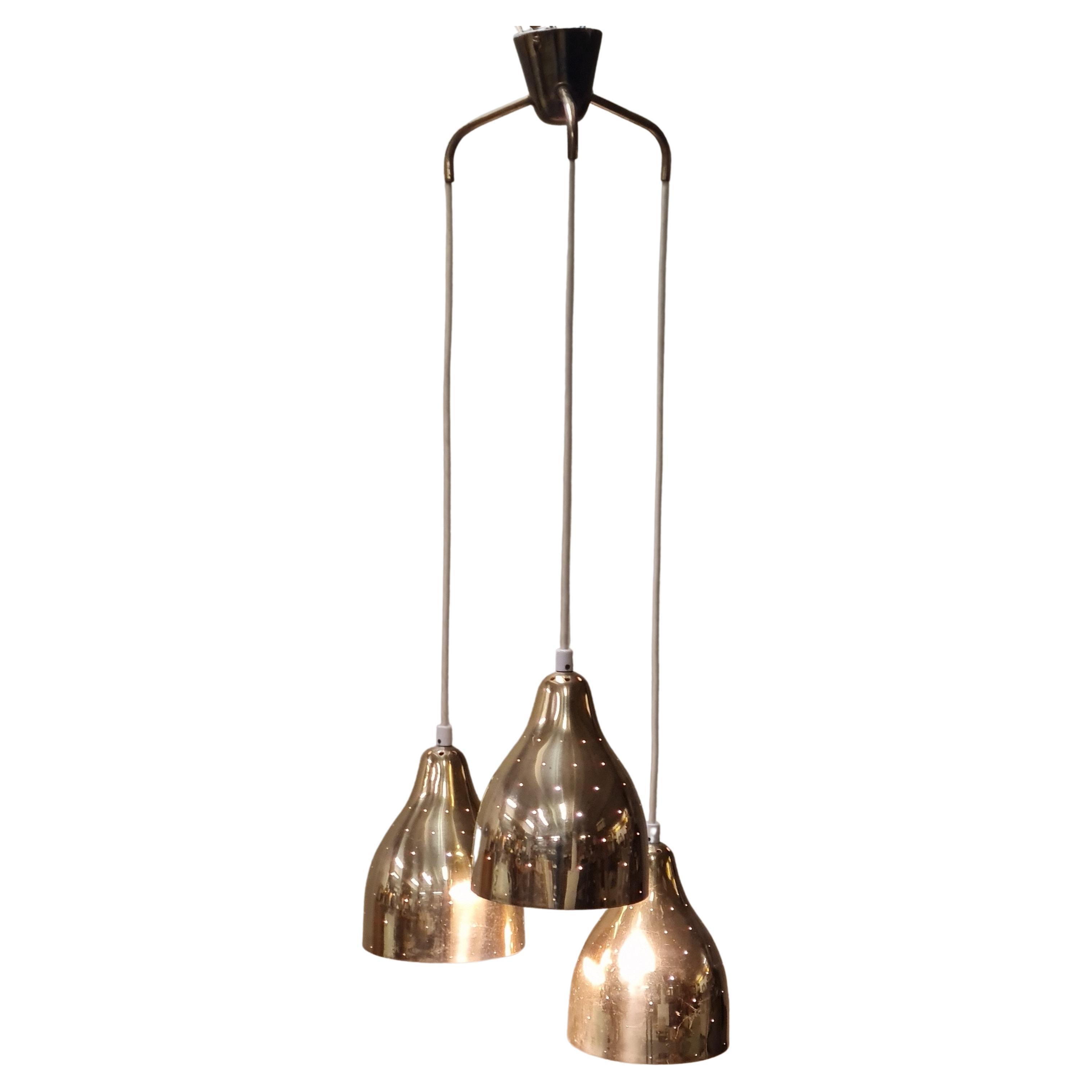 1950s Floor Lamp in Rattan and Brass, Model 'EN 25' for Itsu, Finland ...