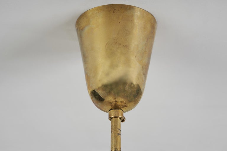 Brass Chandelier with Floral Decoration for Idman Oy, Finland, circa ...