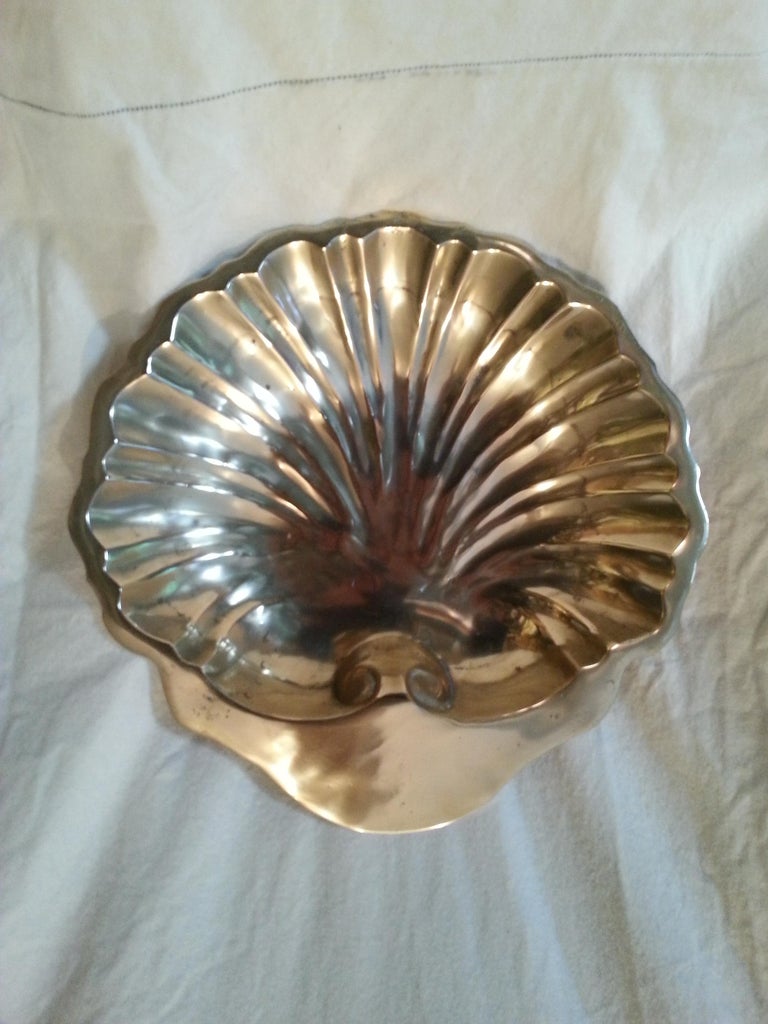 Brass Clam Shell Dish For Sale at 1stDibs
