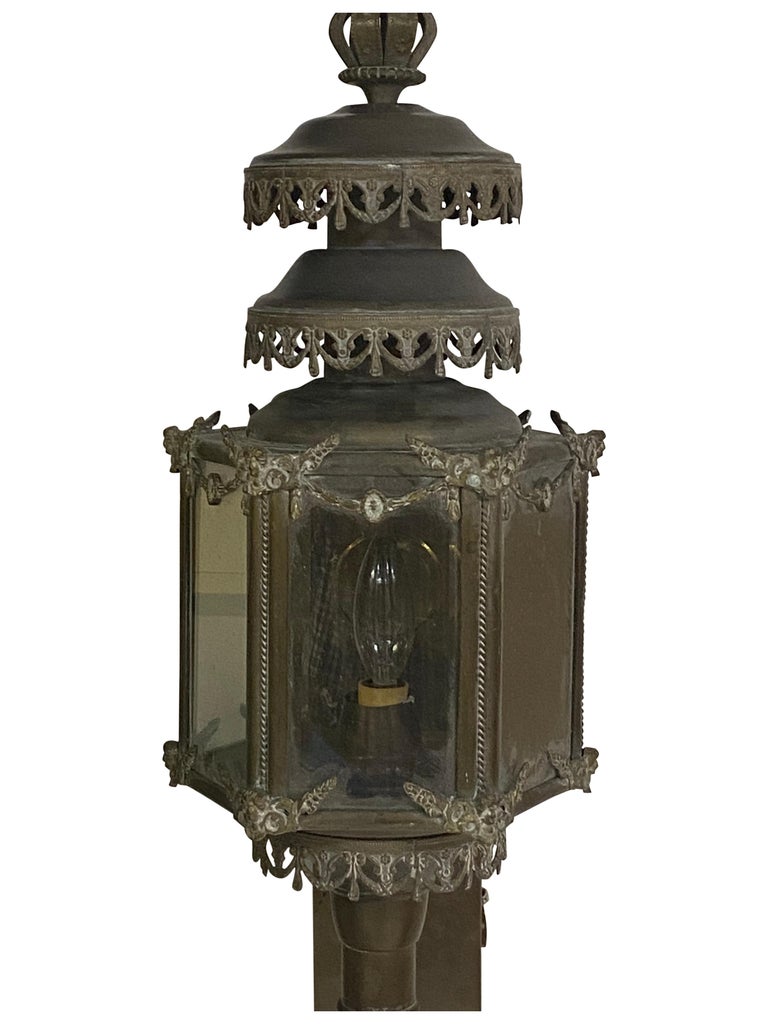 Brass Coaching Lantern, Late 19th Century Later Electrified For Sale at ...