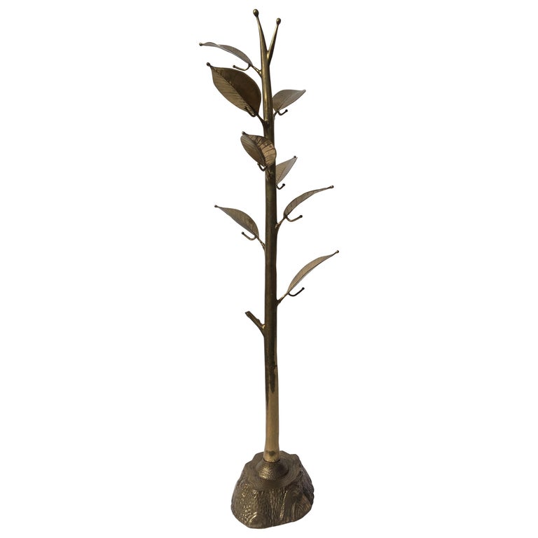 Brass Coat Rack Tree Sculpture Italy at 1stDibs