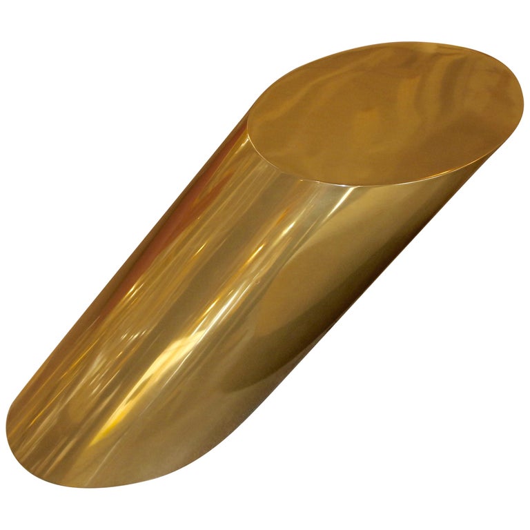 Brass Coated Table Slanted Angle Cylinder at 1stDibs