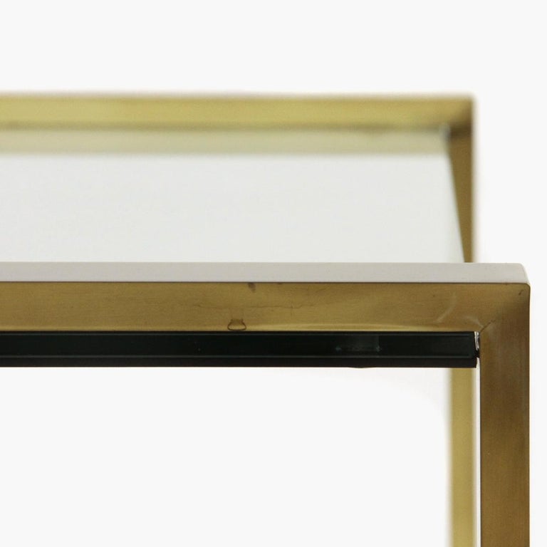 Brass Coffee Table with Rectangular Glass Top, 1950s For Sale at 1stDibs