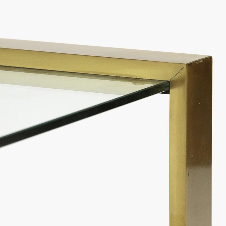Brass Coffee Table with Rectangular Glass Top, 1950s For Sale at 1stDibs