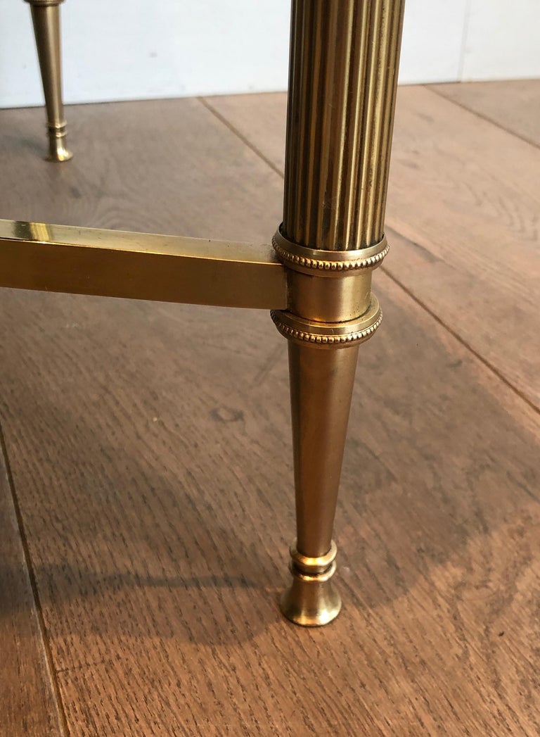 Brass Coffee Table with Wood Lacquered Top Representing Chinese Scenes ...