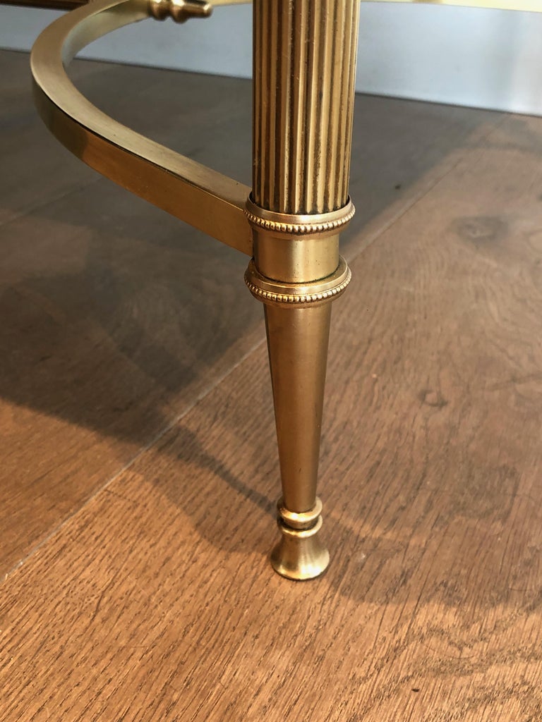 Brass Coffee Table with Wood Lacquered Top Representing Chinese Scenes ...