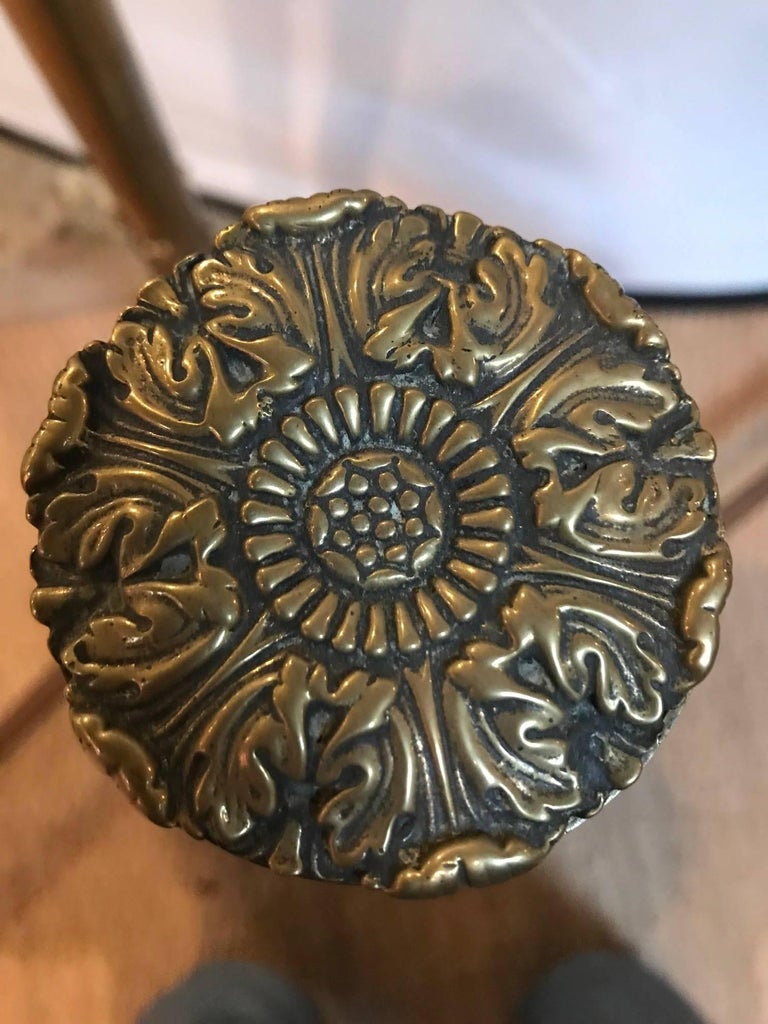 Brass Column Andirons For Sale at 1stDibs