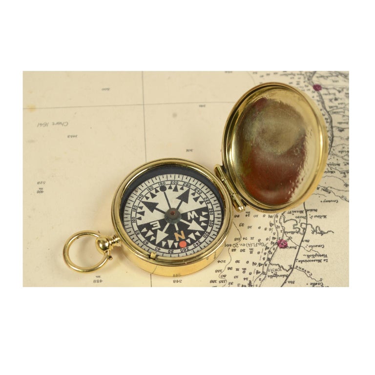 Brass Compass Made in England in the Early 1900s with its Leather Case ...