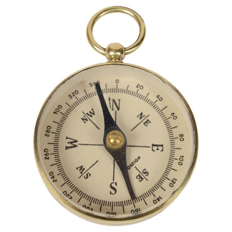 1930s Made in UK Small Brass Pocket Compass Antique Scientific ...