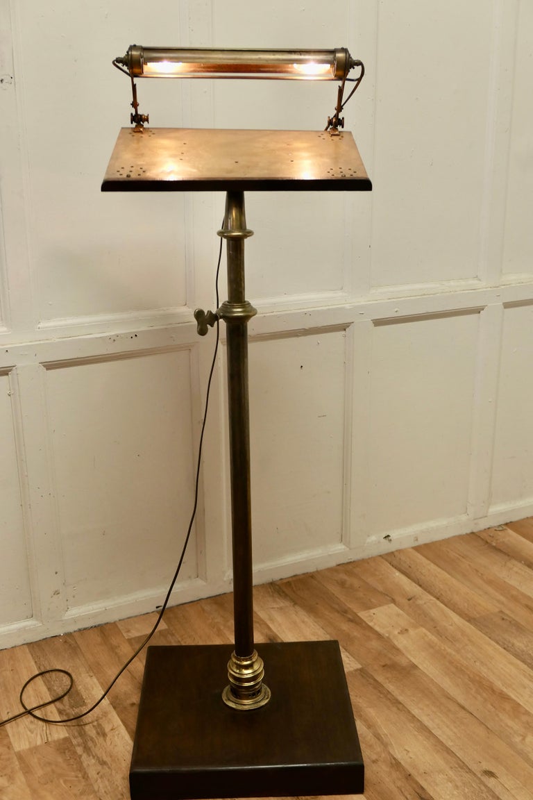 Brass Conductors Reception Podium, Reading Lamp Stand For Sale at 1stDibs