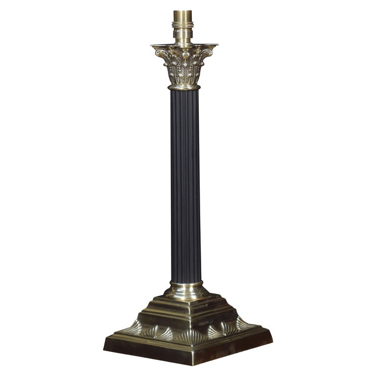 Brass Corinthian Column Table Lamp at 1stDibs | corinthian brass