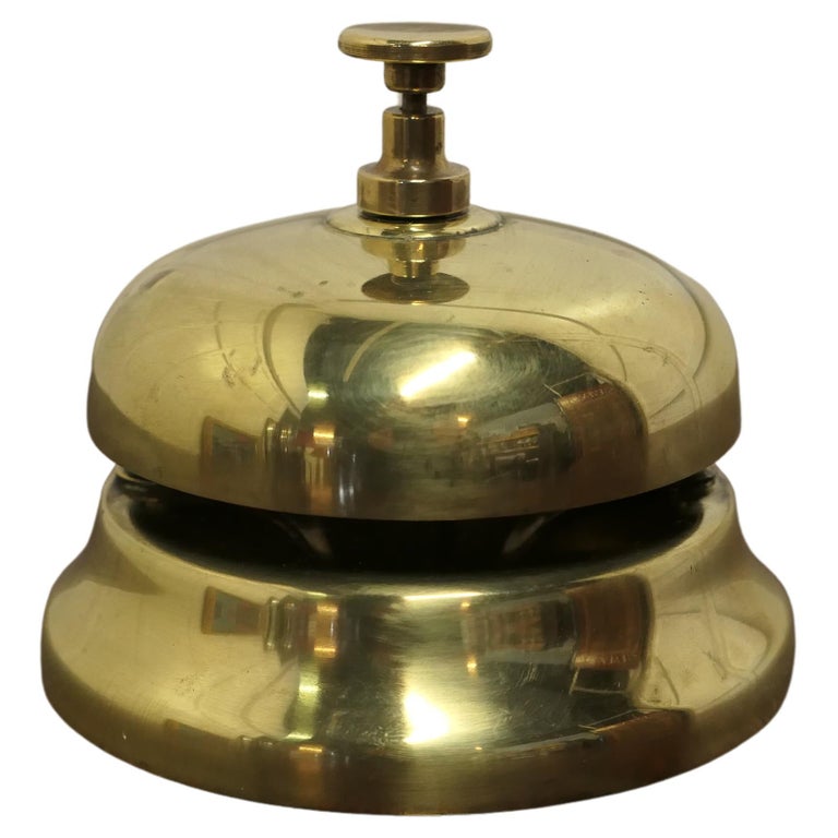 Brass Courtesy Counter Top Bell, Reception Desk Bell For Sale at 1stDibs