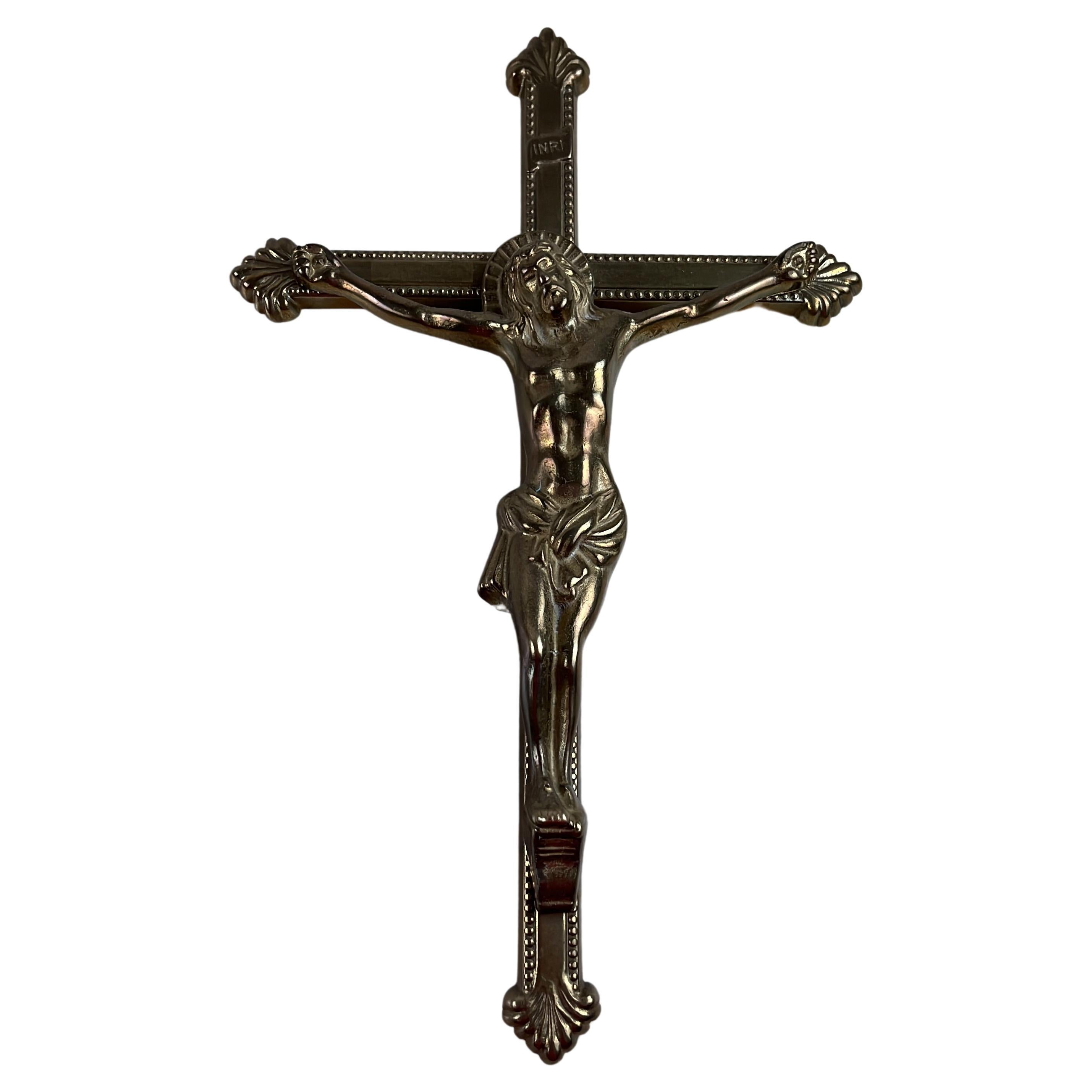 Rust Colored Mid-Century Crucifix, Celtic Style, Ceramic, 1960s at 1stDibs