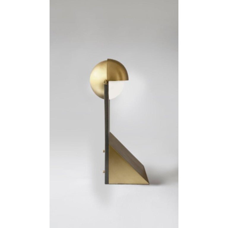 Brass Dance of Geometry Table Lamp by Square in Circle For Sale at 1stDibs
